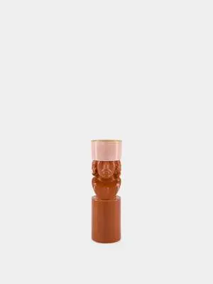 GINORI 1735 Il Letterato Clay Candle Holder - Red