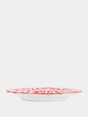 LES-OTTOMANS Peacock Dinner Plate - Red