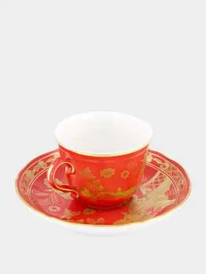 GINORI 1735 Oriente Italiano Rubrum Coffee Saucer - Red