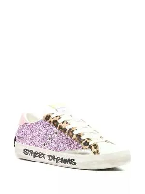 CRIME LONDON Distressed Glitter Leopard Sneakers