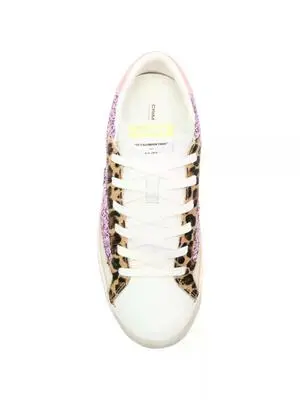 CRIME LONDON Distressed Glitter Leopard Sneakers