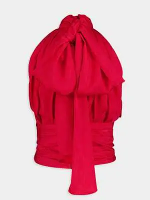 Balmain Halterneck Moiré Top