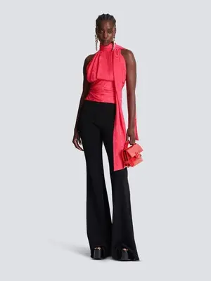 Balmain Halterneck Moiré Top