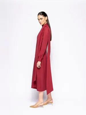 PAULA Irys Maxi Wrap Dress With Tie - Red