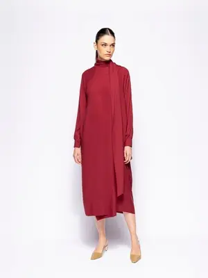PAULA Irys Maxi Wrap Dress With Tie - Red