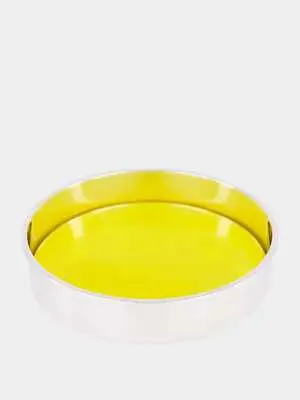 LEITÃO &AMP; IRMÃO Silver Bottle Coaster With Porcelain - Yellow