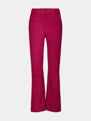 PAULA Flared Suede Pants - Red