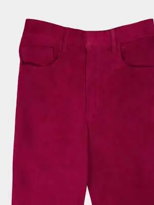 PAULA Flared Suede Pants - Red