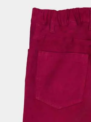 PAULA Flared Suede Pants - Red