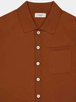 PIACENZA CASHMERE 1733 Brick Short-sleeve Button-up Shirt - Red