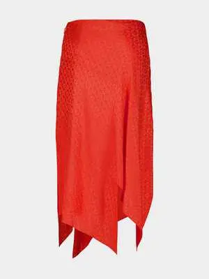 Fendi Silk Ff Jacquard Midi Skirt