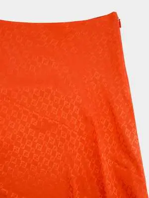 Fendi Silk Ff Jacquard Midi Skirt