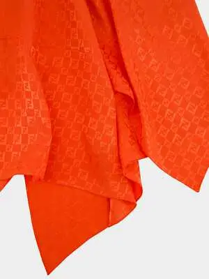 Fendi Silk Ff Jacquard Midi Skirt