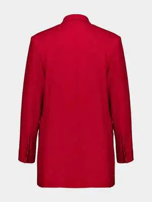 PAULA Frida Dahlia Deconstructed Twill Blazer - Red