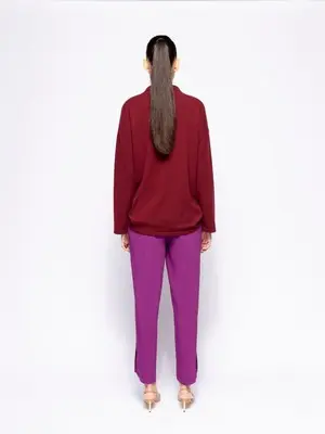 PAULA Jane Cabernet Knitted V-neck Top