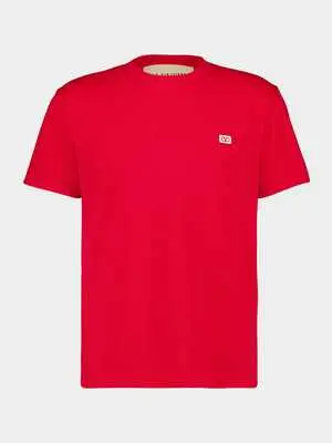 Valentino Garavani Cotton Jersey T-shirt With Vlogo Patch - Red