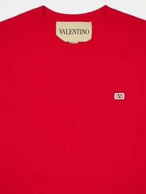Valentino Garavani Cotton Jersey T-shirt With Vlogo Patch - Red