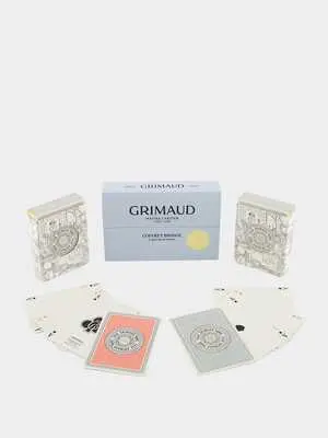GRIMAUD N°300 Bridge Card Set In Dolphin Blue And Coral - Red