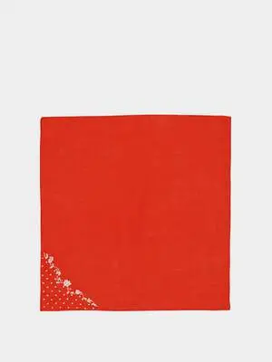 HOUSE OF CAPRICORN Hand-embroidered Santana Cotton Napkin - Red