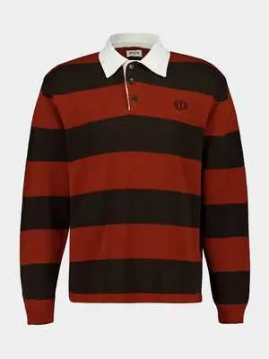 BODE Brown And Pine Stripe Polo - Red