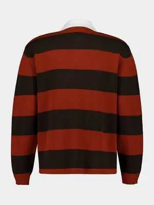 BODE Brown And Pine Stripe Polo - Red