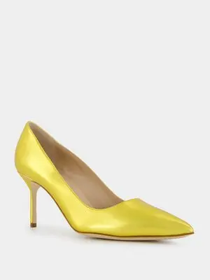 Manolo Blahnik Tora 70mm Leather Pumps - Yellow