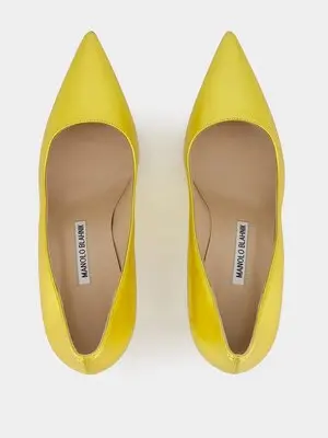 Manolo Blahnik Tora 70mm Leather Pumps - Yellow