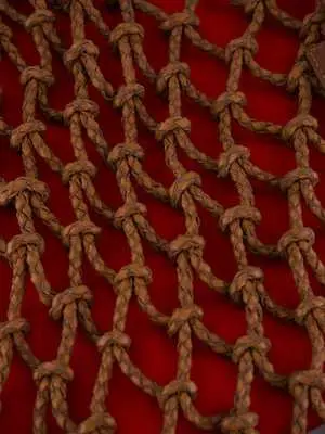 PAULA Big Marble Dahlia Leather Macramé Maxi Purse - Red