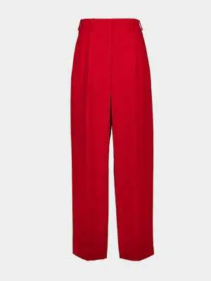 Givenchy Double Pleat Pants In Crepe Cady Red