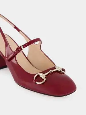 Gucci Horsebit Patent Slingback Pumps