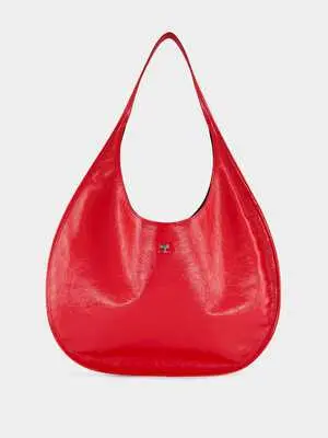 COURREGES Naplack Leather Holy Shoulder Bag - Red