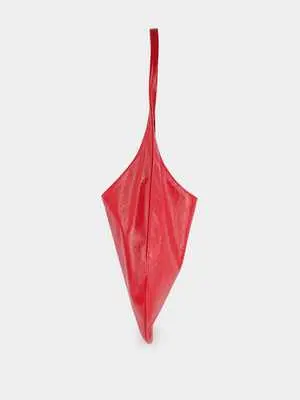 COURREGES Naplack Leather Holy Shoulder Bag - Red