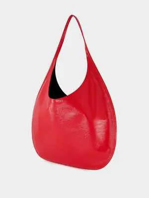 COURREGES Naplack Leather Holy Shoulder Bag - Red