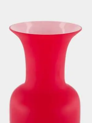VENINI Opalino Glass Vase - Red