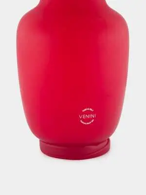 VENINI Opalino Glass Vase - Red