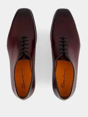 Santoni Calfskin Brando Oxford Shoes - Red