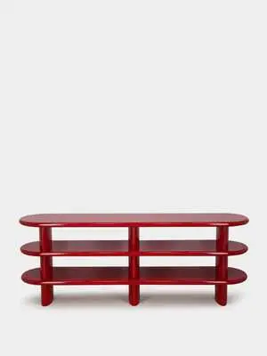 HOUSE OF CAPRICORN Amendoeira Lacquered Wood Sideboard - Red
