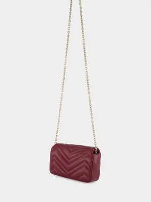 Gucci Gg Marmont Mini Leather Shoulder Bag - Red