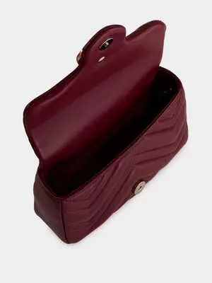 Gucci Gg Marmont Mini Leather Shoulder Bag - Red