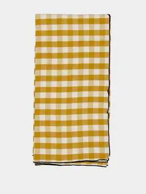 Maison De Vacances Bourdon Black Mesh Gingham Rectangular Tablecloth - Yellow