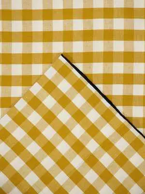 Maison De Vacances Bourdon Black Mesh Gingham Rectangular Tablecloth - Yellow