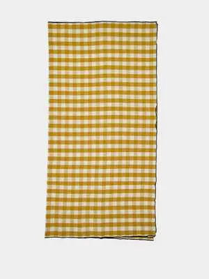 Maison De Vacances Bourdon Black Mesh Gingham Rectangular Tablecloth - Yellow