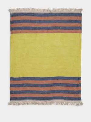 LIBECO The Belgian Red Earth Stripes Guest Towel - Yellow