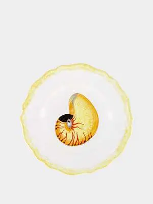 LES-OTTOMANS La Menagerie D'ete Shell Soup/pasta Plate - Yellow