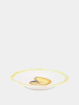 LES-OTTOMANS La Menagerie D'ete Shell Soup/pasta Plate - Yellow