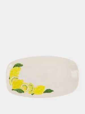 LES-OTTOMANS Lemon Ceramic Serving Plate - Yellow