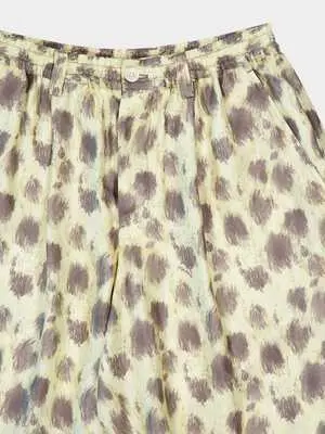 Marni Crayon Leopard Print Silk Bermuda Shorts - Yellow