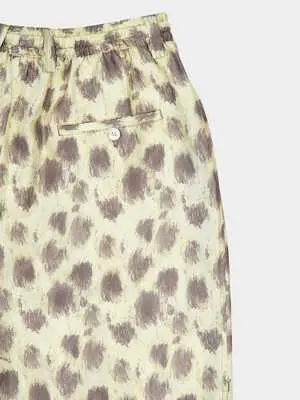 Marni Crayon Leopard Print Silk Bermuda Shorts - Yellow