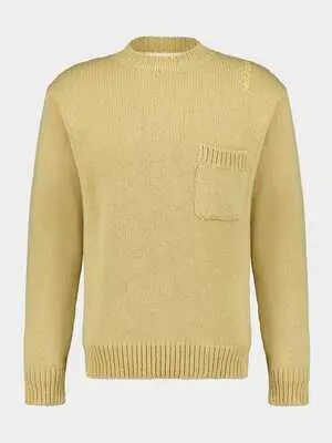 Marni Virgin Wool Sweater With Pocket - Yellow