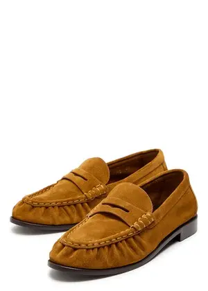 Saint Laurent Le Loafer 15 Suede Loafers - Tan